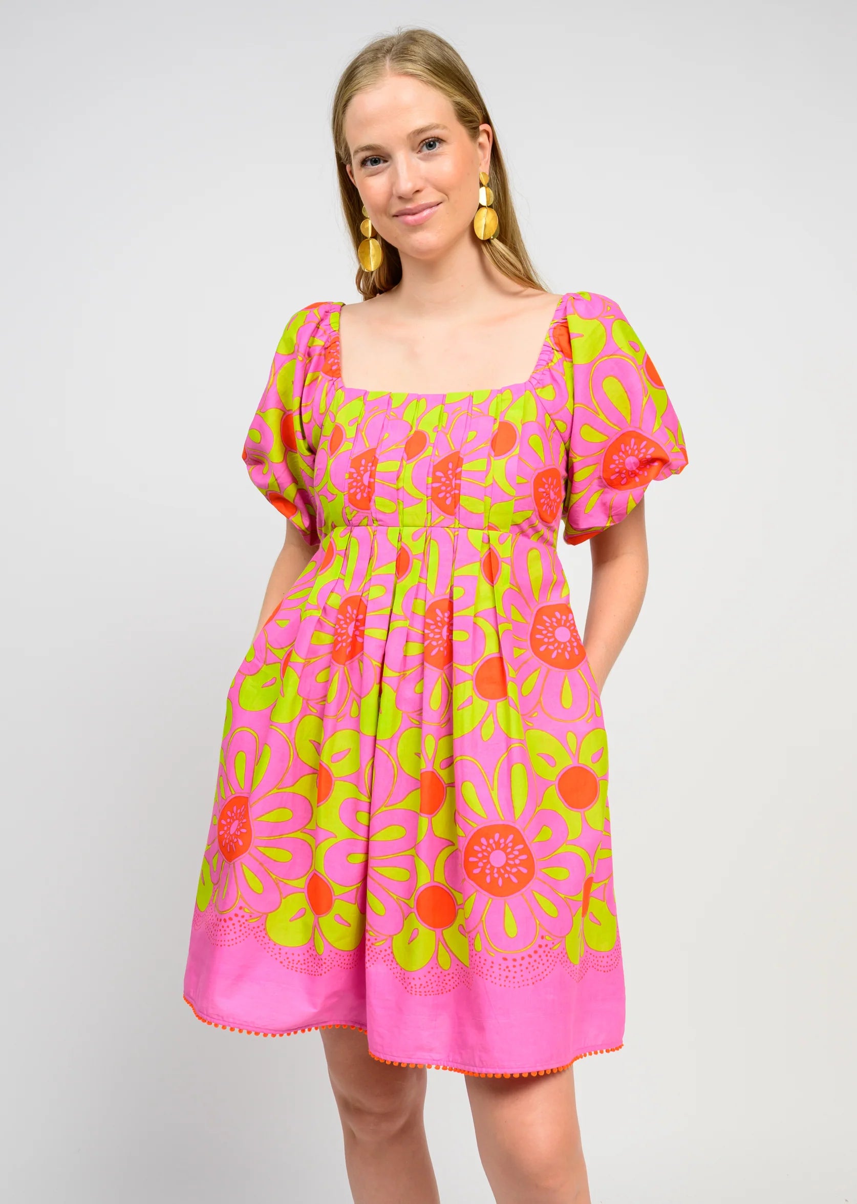 Pop Flower Border Dress – Boujee on High